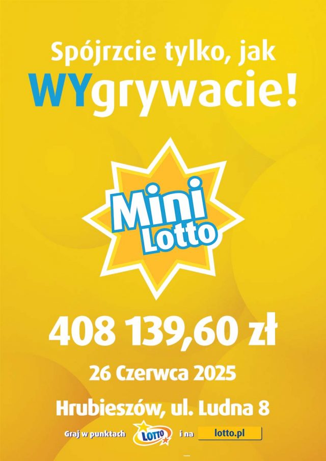 Wysoka wygrana w Mini Lotto! Szczęśliwy kupon z Hrubieszowa wart ponad ...