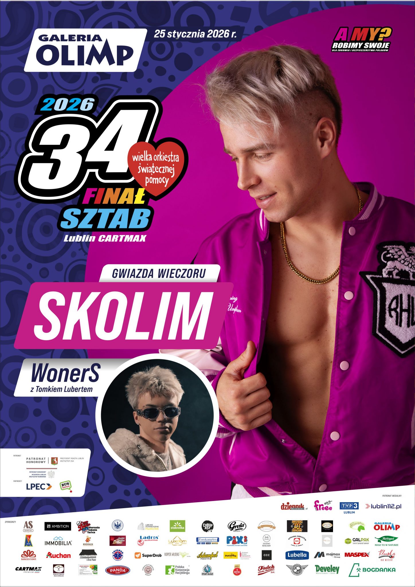 Na lubelskim finale WOŚP będzie się dużo działo. Skolim gwiazdą imprezy ...