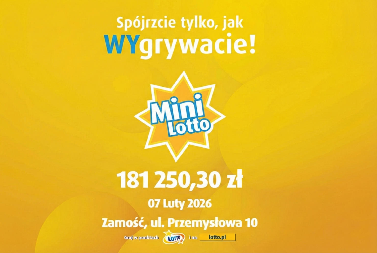 Wysoka wygrana w Zamościu. Ponad 181 tys. zł w Mini Lotto na ...