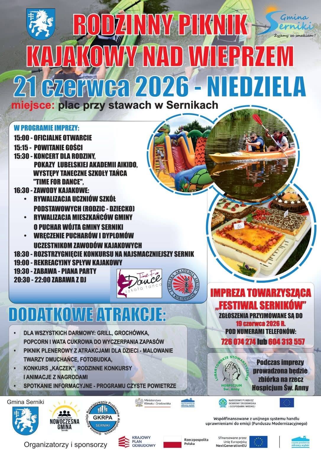 Festiwal Serników w Sernikach. Będzie też Rodzinny Piknik Kajakowy nad ...