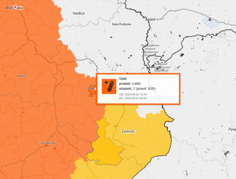 Upał w województwie lubelskim. IMGW wydał ostrzeżenia : Lublin112 ...